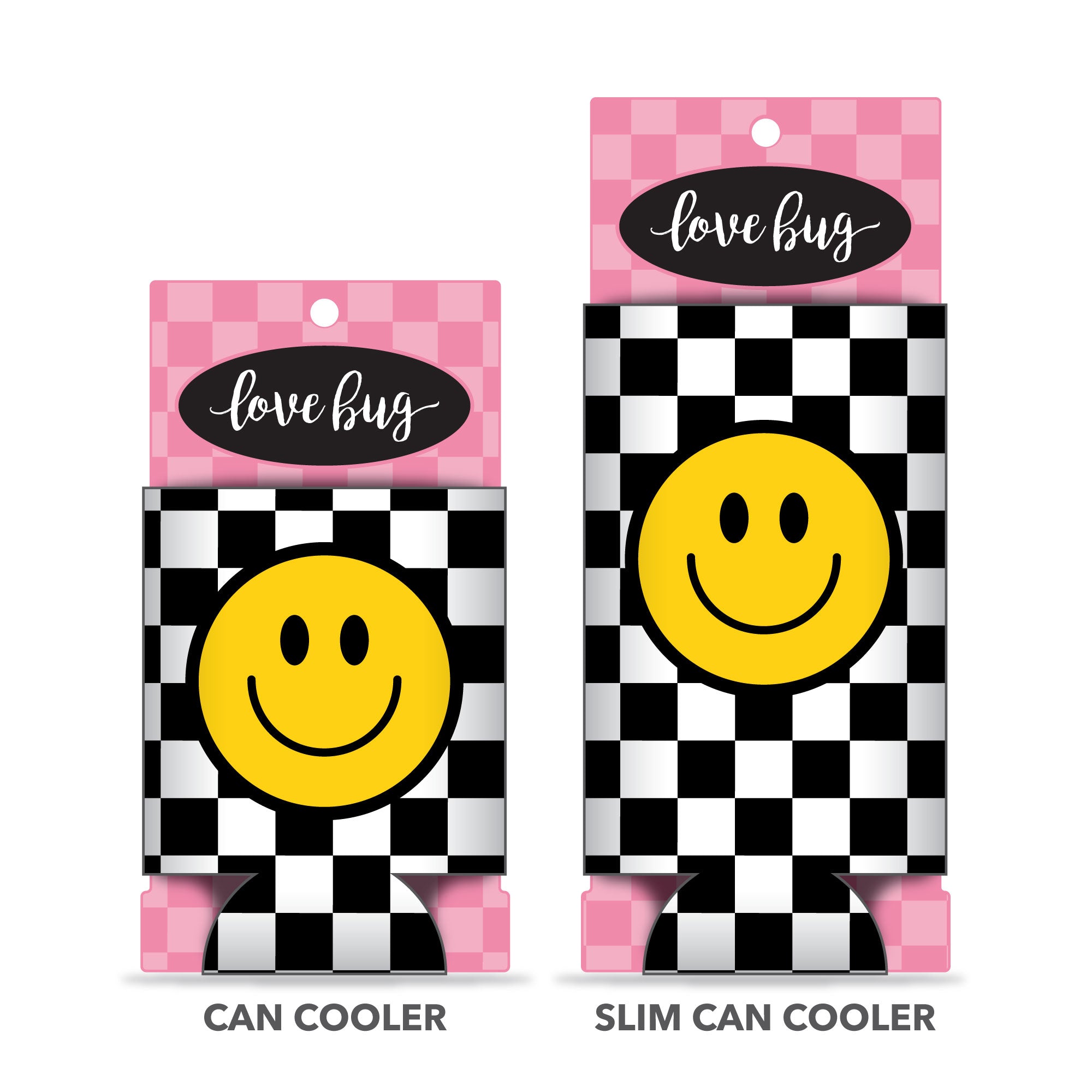 Checker Smile Can Cooler – Love Bug Apparel